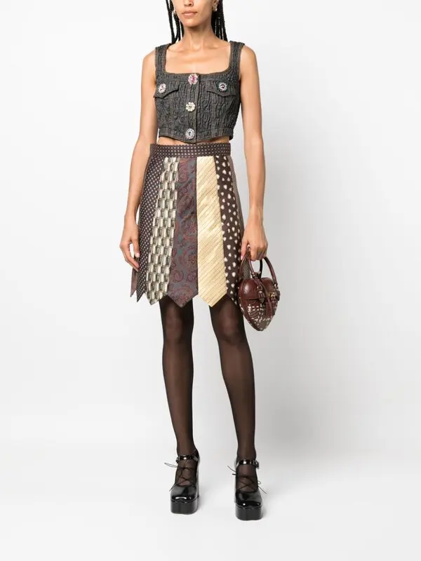 Moschino Embellished Denim Bustier