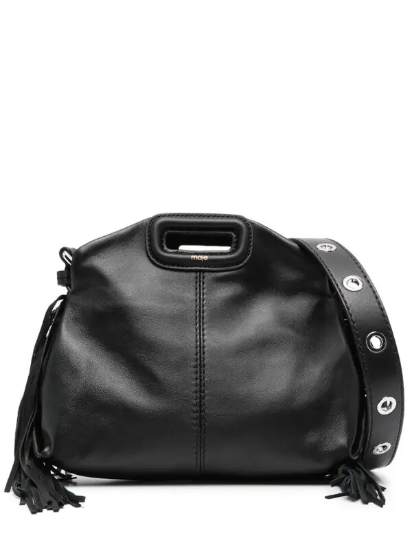 Maje Mini Miss M Leather Shoulder Bag - Black