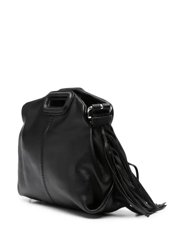 Maje Mini Miss M Leather Shoulder Bag - Black