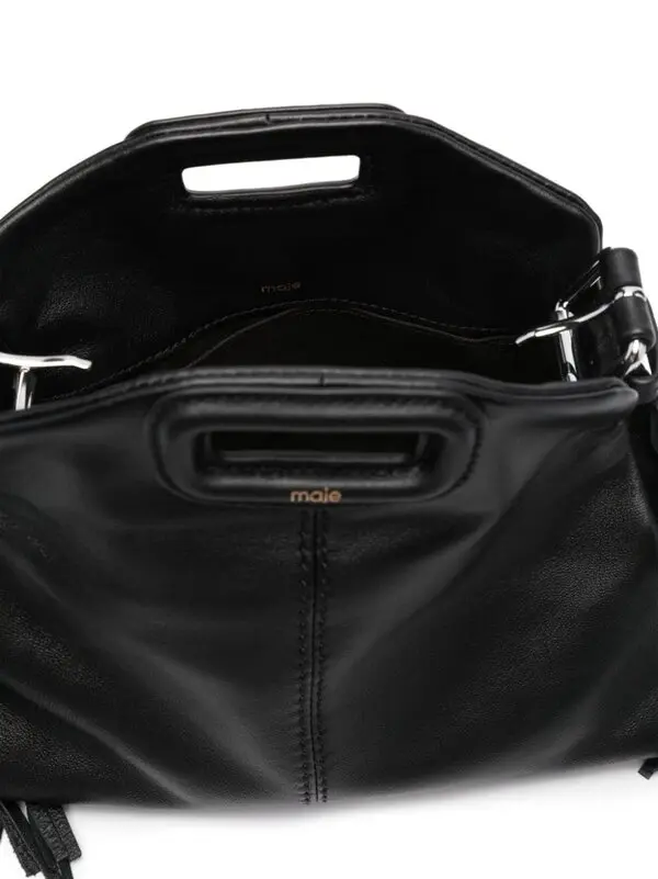 Maje Mini Miss M Leather Shoulder Bag - Black