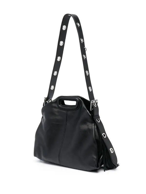 Maje Miss M Leather Shoulder Bag - Black