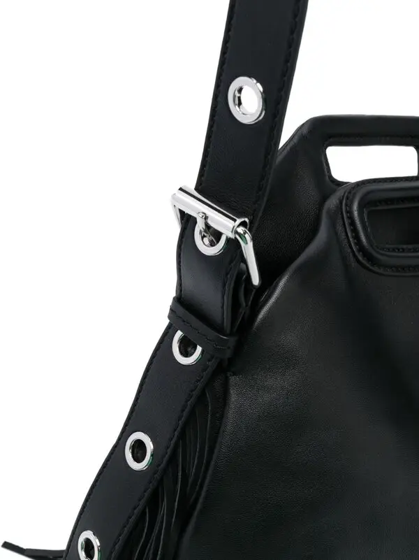 Maje Miss M Leather Shoulder Bag - Black