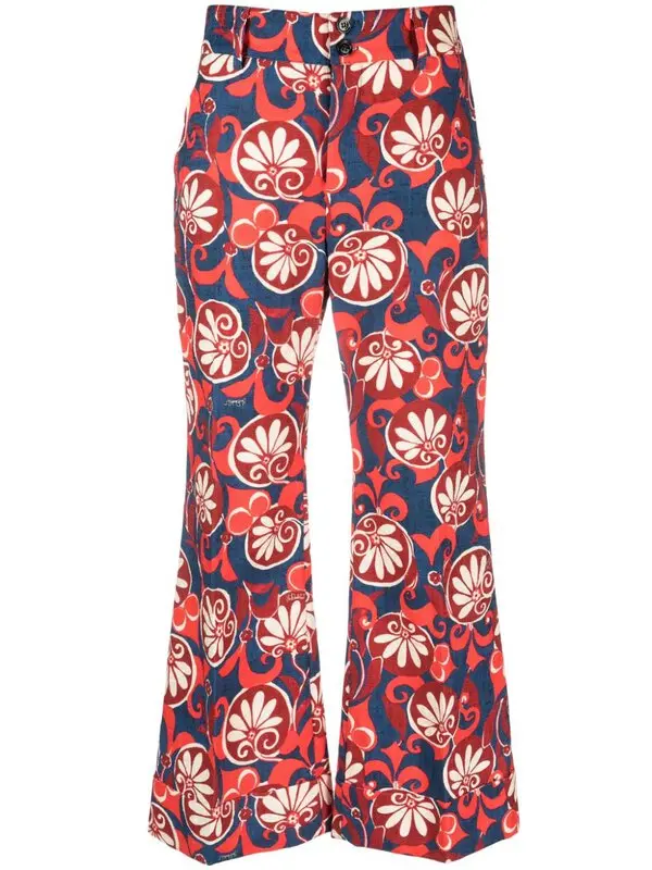 La DoubleJ Hendrix Floral-print Cotton Trousers