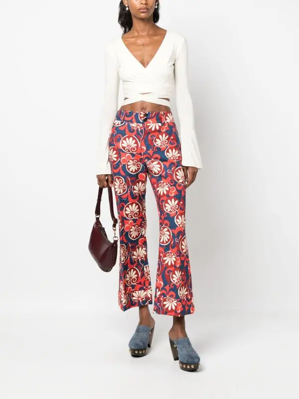 La DoubleJ Hendrix Floral-print Cotton Trousers