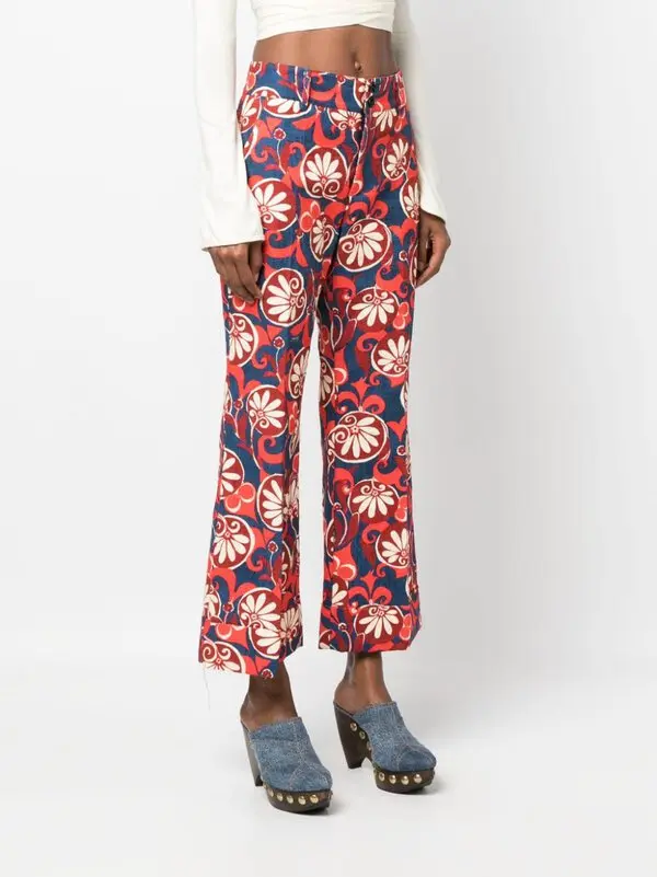 La DoubleJ Hendrix Floral-print Cotton Trousers