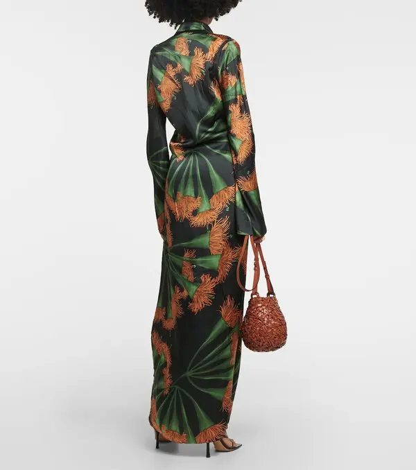 Johanna Ortiz Printed Silk-blend Wrap Dress