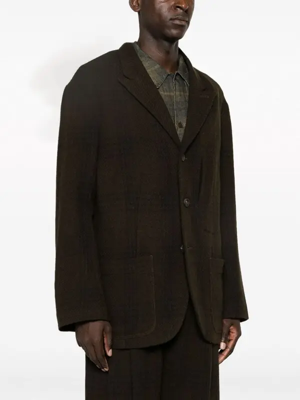 ZIGGY CHEN Peak-lapels Check-pattern Blazer