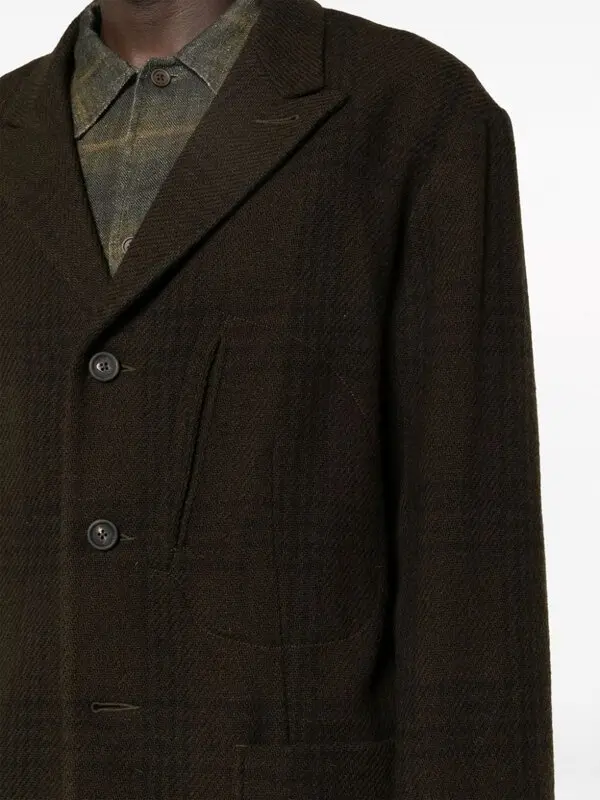 ZIGGY CHEN Peak-lapels Check-pattern Blazer