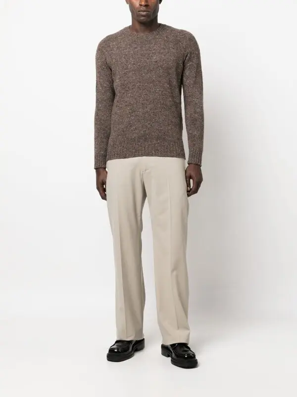 DRUMOHR Speckled Knit Crew-neck Jumper - Brown