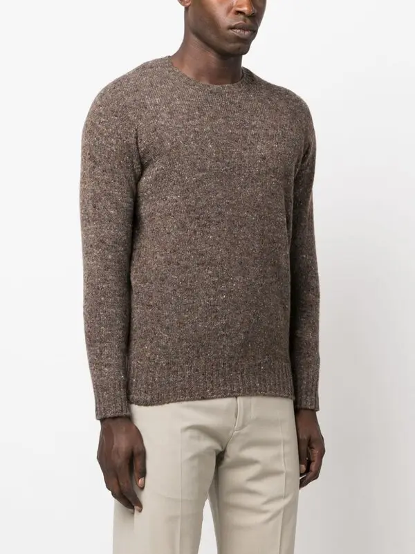 DRUMOHR Speckled Knit Crew-neck Jumper - Brown