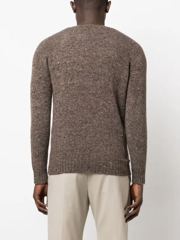 DRUMOHR Speckled Knit Crew-neck Jumper - Brown