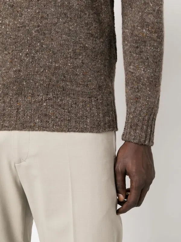 DRUMOHR Speckled Knit Crew-neck Jumper - Brown