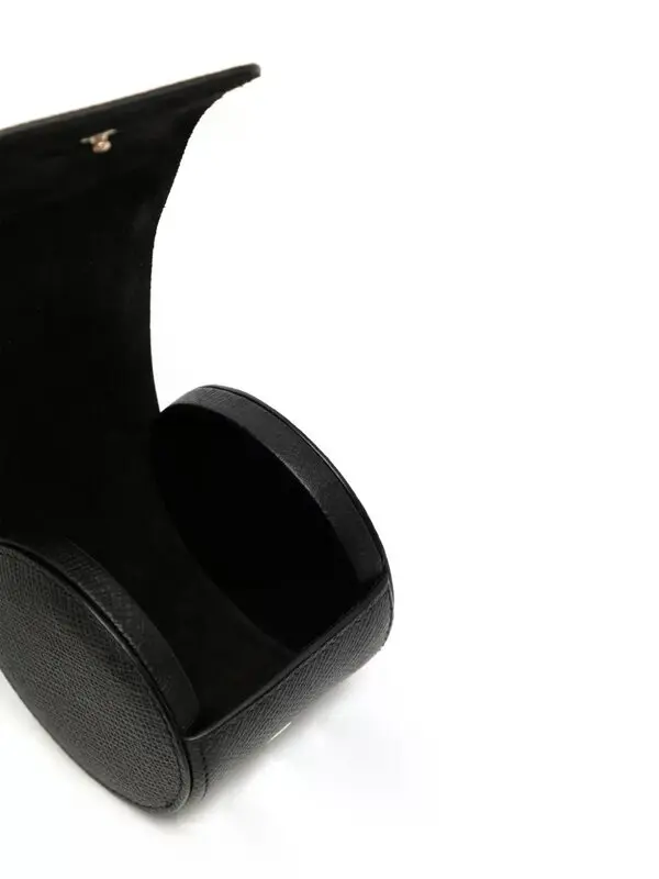 Smythson Panama Leather Single Watch Roll - Black
