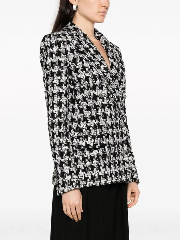 Faith Connexion Bouclé Houndstooth-pattern Blazer