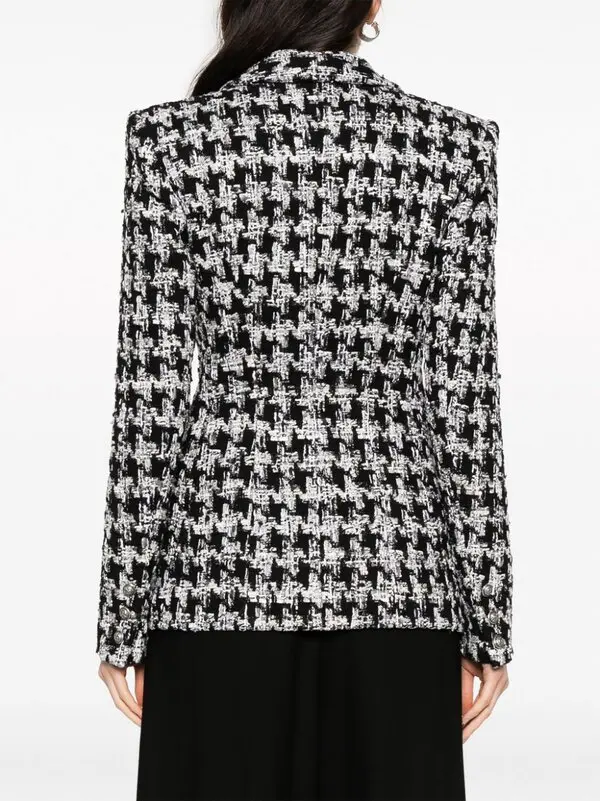 Faith Connexion Bouclé Houndstooth-pattern Blazer