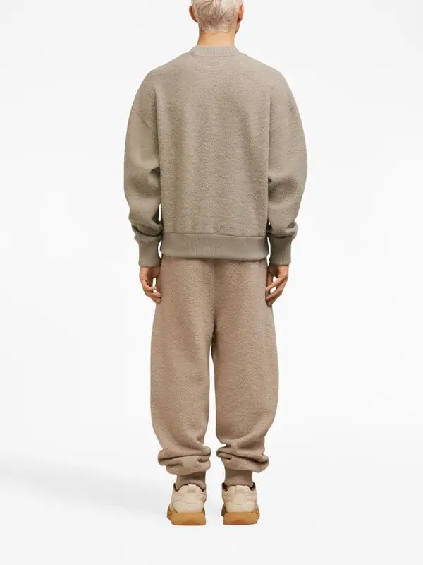 AMI Paris Crew-neck Fleece Sweatshirt - Neutrals