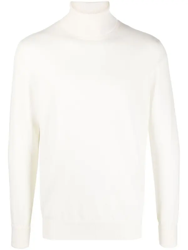 BALLANTYNE Logo-embroidered Roll-neck Jumper - White