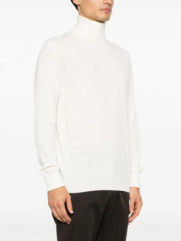 BALLANTYNE Logo-embroidered Roll-neck Jumper - White