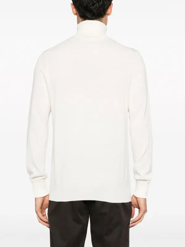 BALLANTYNE Logo-embroidered Roll-neck Jumper - White
