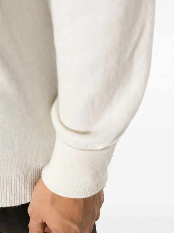BALLANTYNE Logo-embroidered Roll-neck Jumper - White