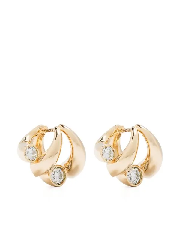TABAYER 18kt Yellow Oera Diamond Hoop Earrings - Gold