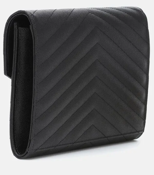 Saint Laurent Cassandre Matelassé Leather Clutch - Black