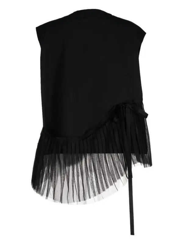 SHANSHAN RUAN Asymmetric Silk Tank Top