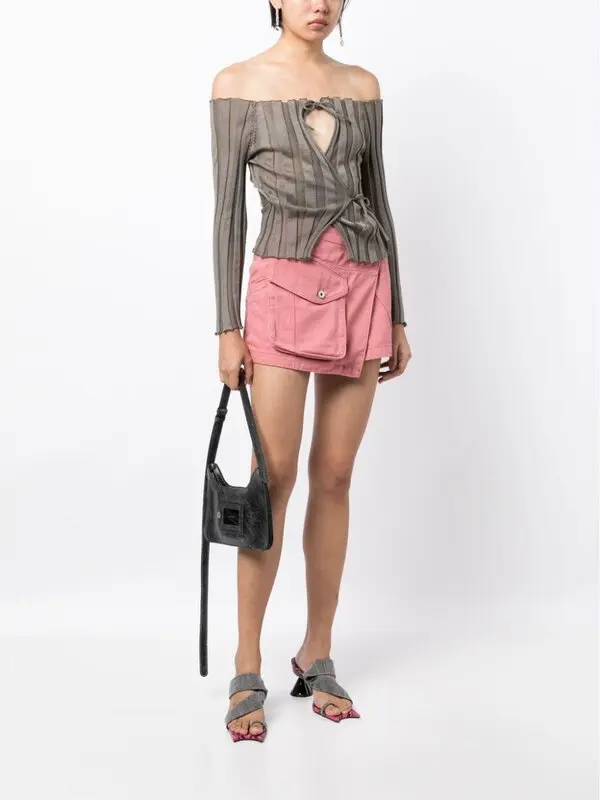 FENG CHEN WANG Asymmetric Cotton Miniskirt