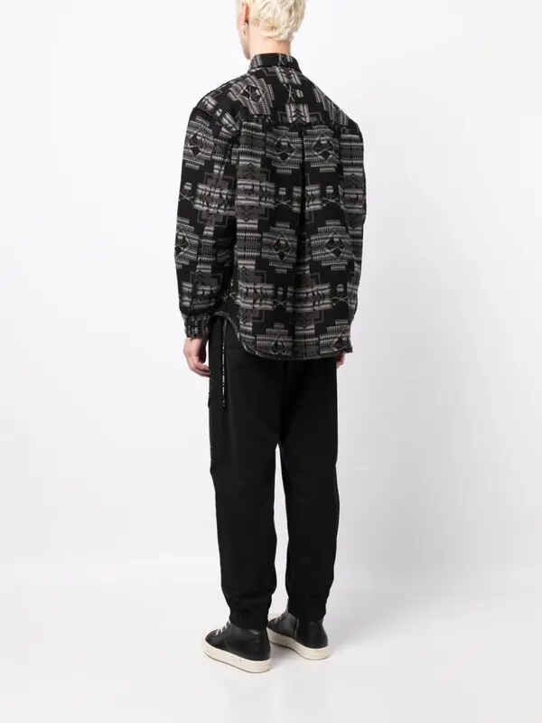 MASTERMIND WORLD Chimayo Jacquard Cotton Shirt - Black