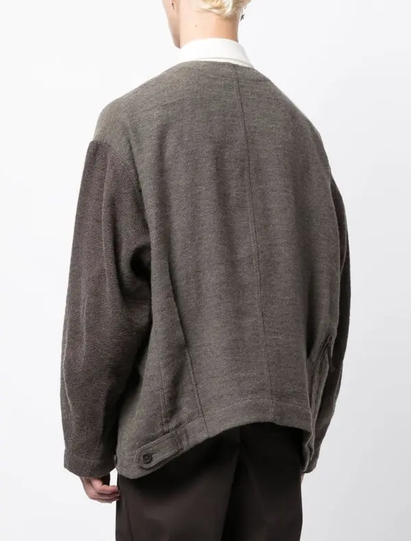 ZIGGY CHEN Patchwork-design V-neck Jacket