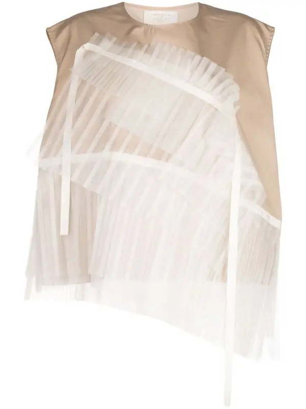 SHANSHAN RUAN Panelled Asymmetric Tank Top
