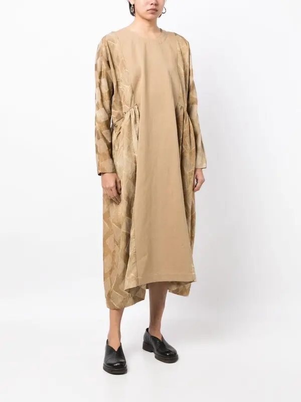 UMA WANG Panelled Long-sleeve Midi Dress