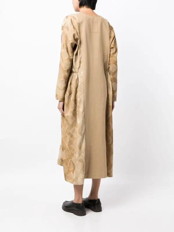 UMA WANG Panelled Long-sleeve Midi Dress
