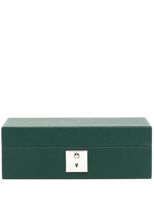 Smythson Panama Leather Watch Box - Green
