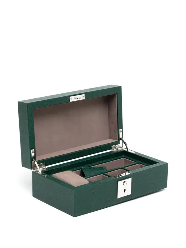 Smythson Panama Leather Watch Box - Green