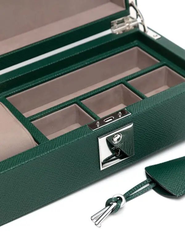 Smythson Panama Leather Watch Box - Green