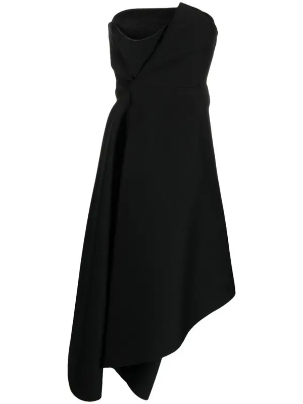 STEFANO MORTARI Strapless Asymmetric Layered Dress