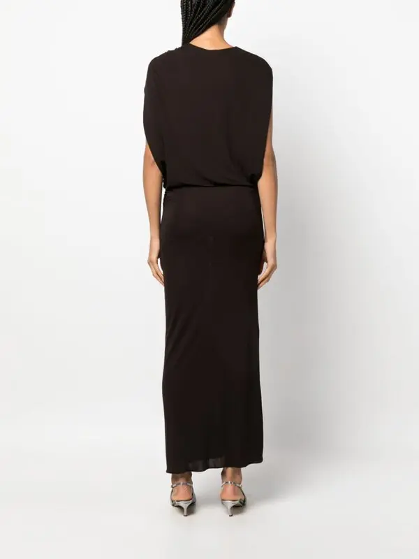 LANVIN Brooch-detail Maxi Dress