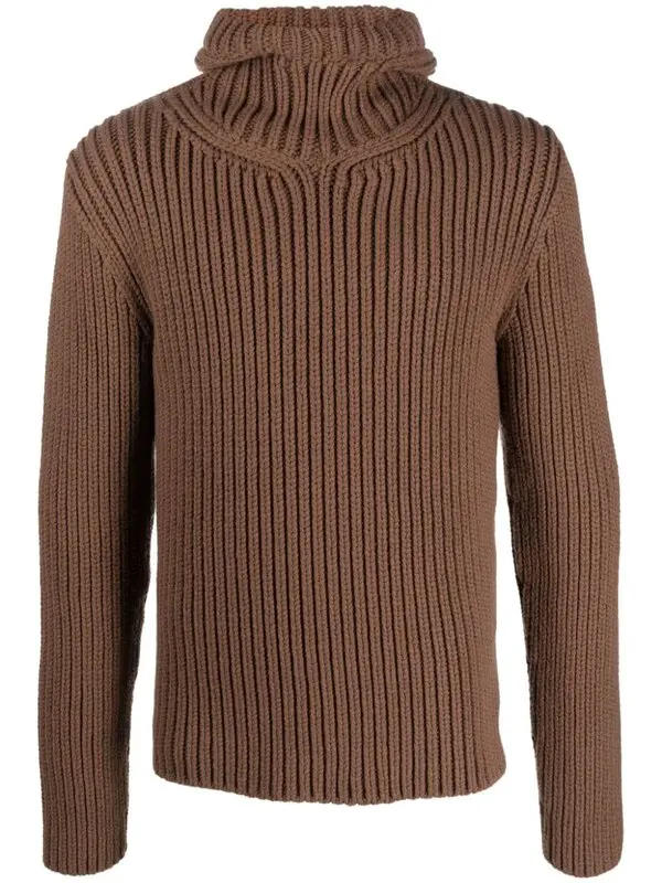 LANVIN Ribbed-knit Hooded Jumper
