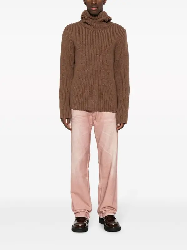 LANVIN Ribbed-knit Hooded Jumper