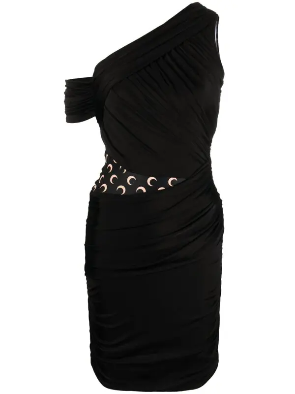 MARINE SERRE Draped One-shoulder Dress