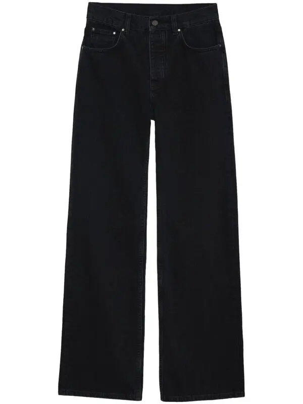ANINE BING Logo-patch Wide-leg Jeans