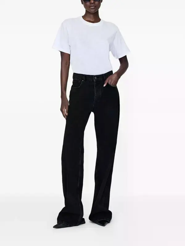 ANINE BING Hugh Logo-patch Wide-leg Jeans