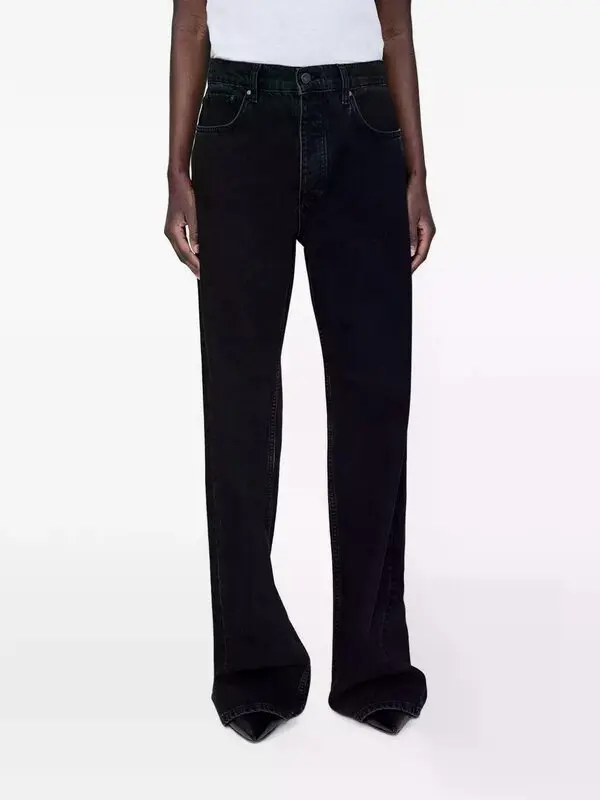 ANINE BING Hugh Logo-patch Wide-leg Jeans