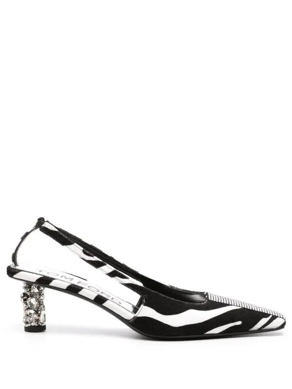TOM FORD 70mm Zebra-print Slingback Pumps