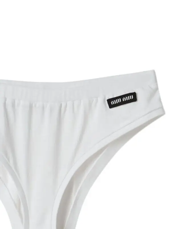 Miu Miu Logo-patch Cotton Briefs