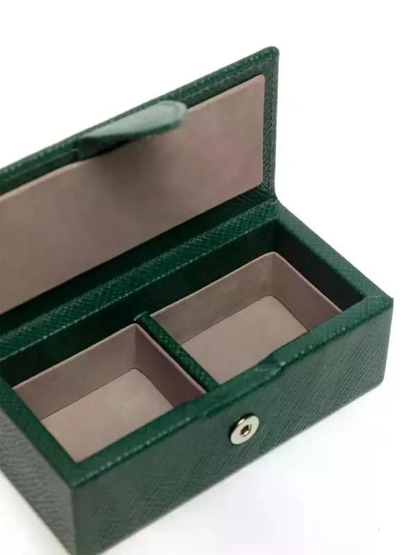 Smythson Mini Panama Leather Cufflink Box