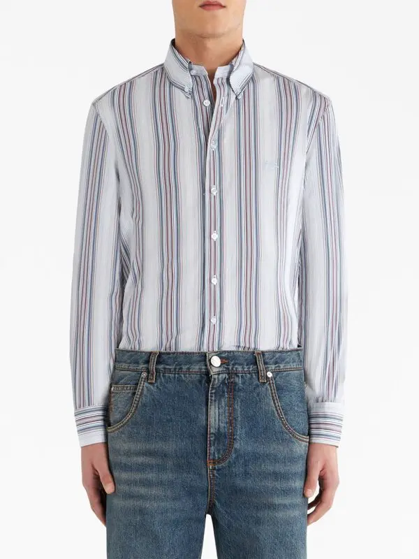 Etro Stripe-pattern Cotton Shirt - White