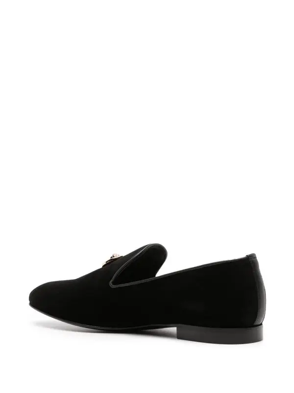 Versace Medusa Velvet Loafers - Black