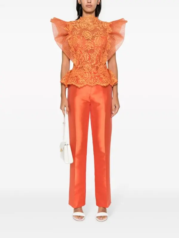 GEMY MAALOUF Satin Straight-leg Trousers